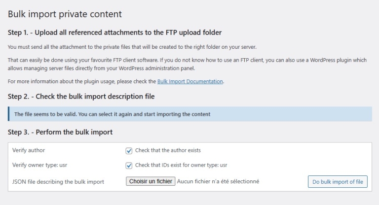 Bulk Import - WP Customer Area