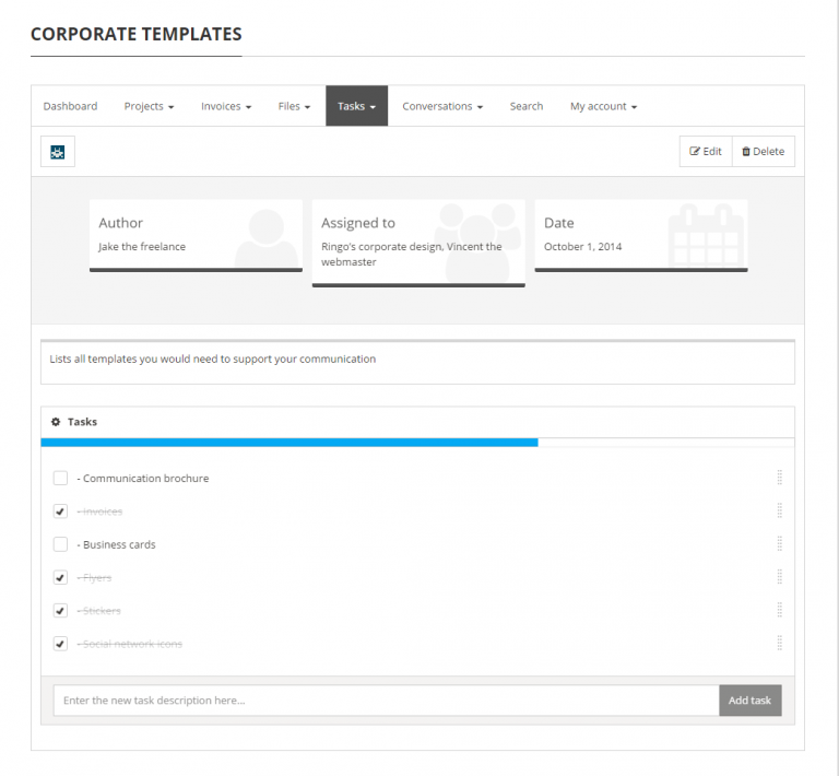 Tasks - WP Customer Area